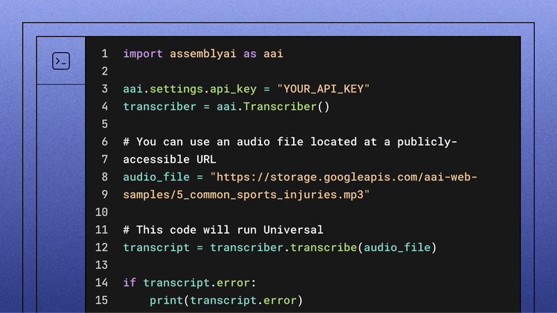Transcribe audio and video files with Python and Universal